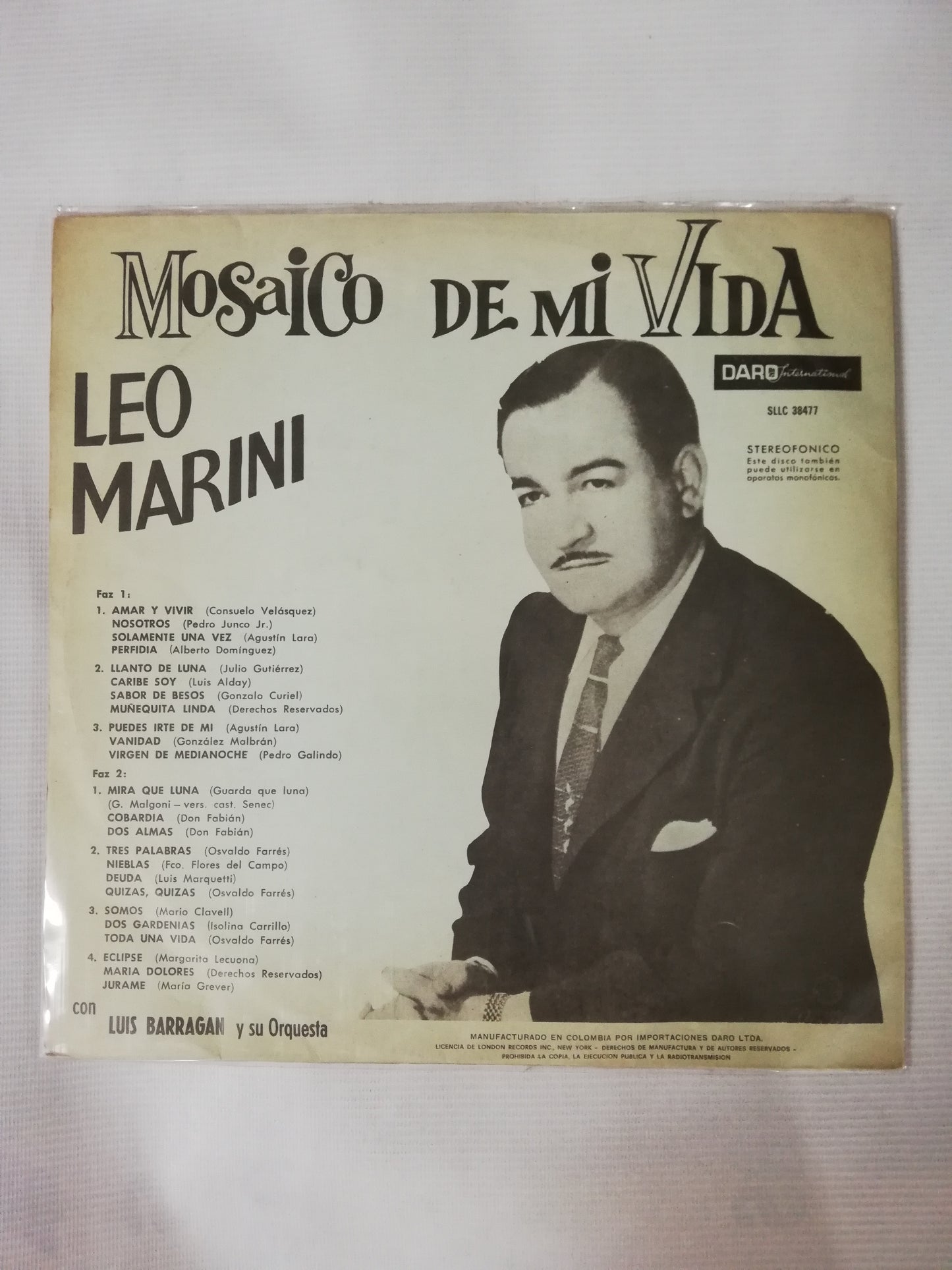 LP LEO MARINI CON LUIS BARRAGAN Y SU ORQUESTA - MOSAICO DE MI VIDA ...