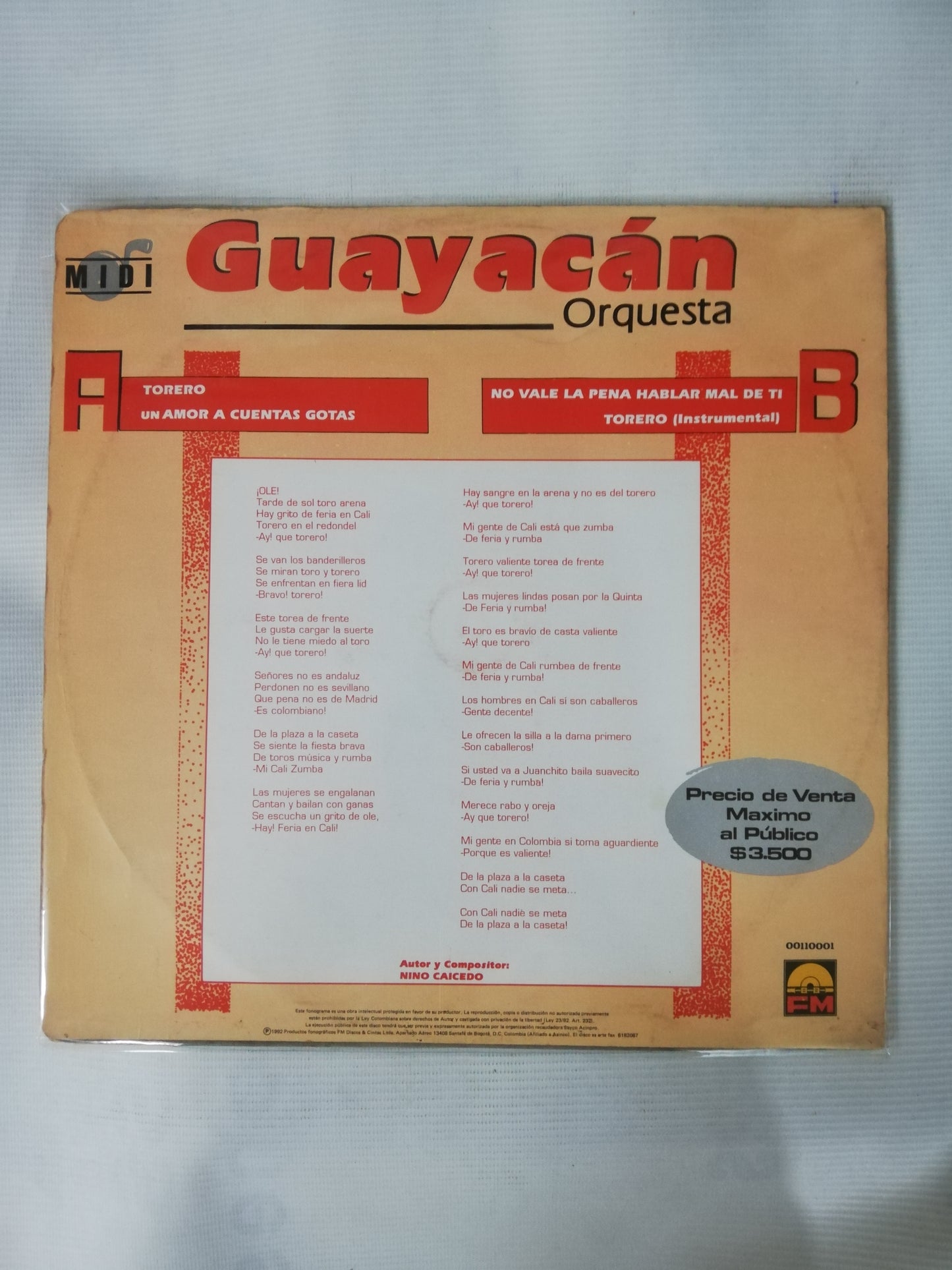 LP GUAYACÁN ORQUESTA - TORERO – Música Para Camaleones