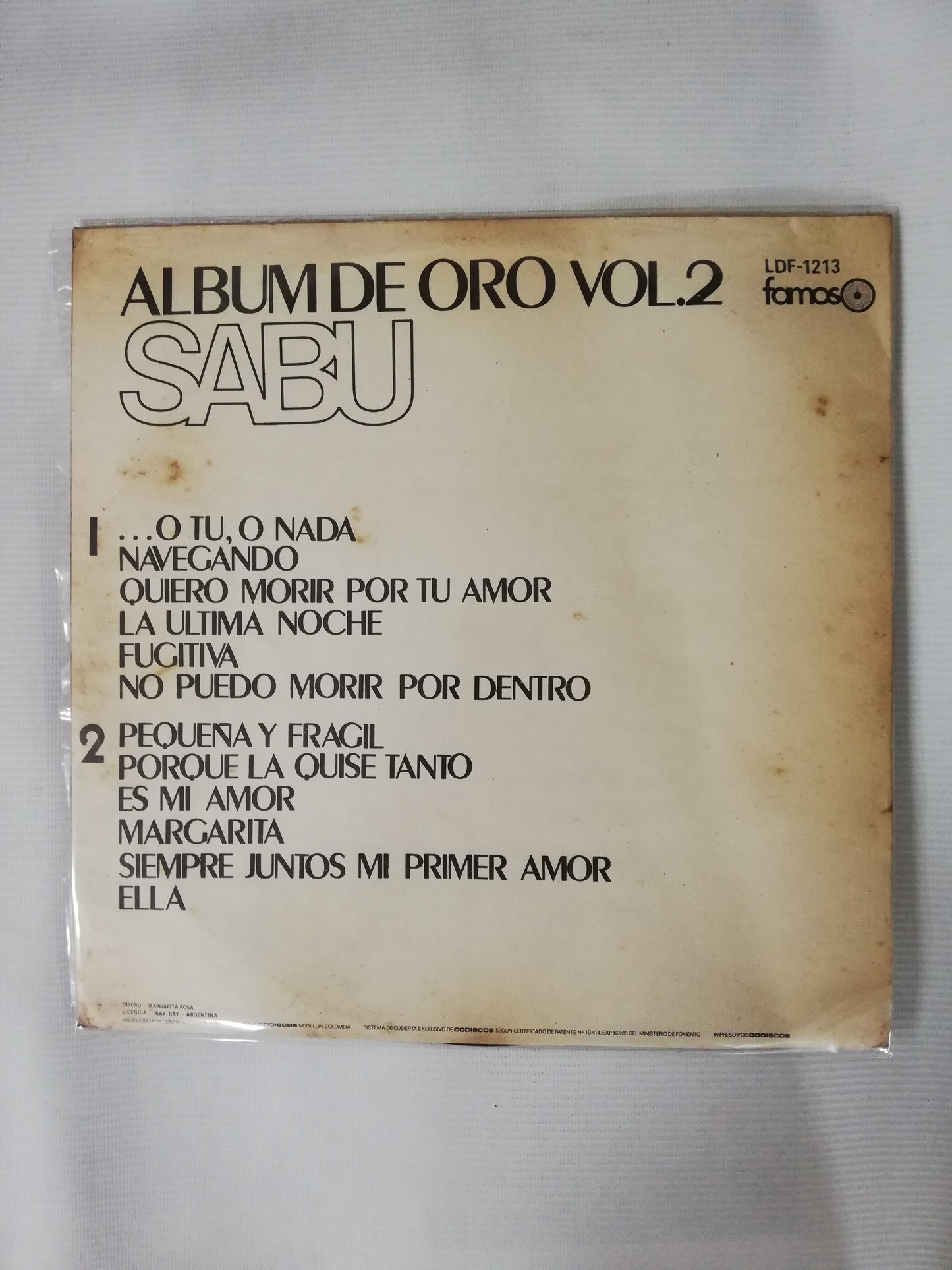 LP SABU - ALBUM DE ORO VOL. 2 – Música Para Camaleones